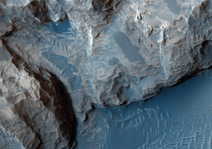 Crater in Meridiani Planum with Layering | Mars From Space