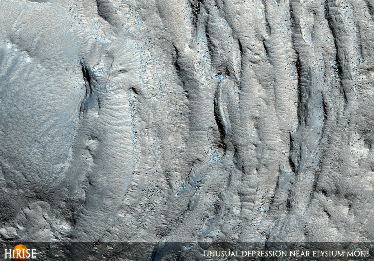 Unusual Depression Near Elysium Mons | Mars From Space