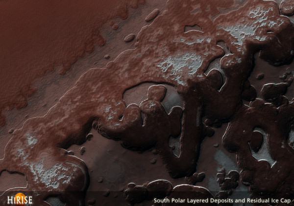 South Polar Layered Deposits and Residual Ice Cap | Mars From Space