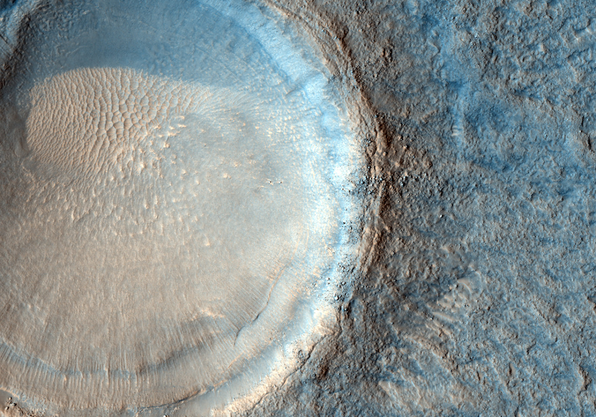 Impact Crater amid the Deuteronilus Mensae | Mars From Space
